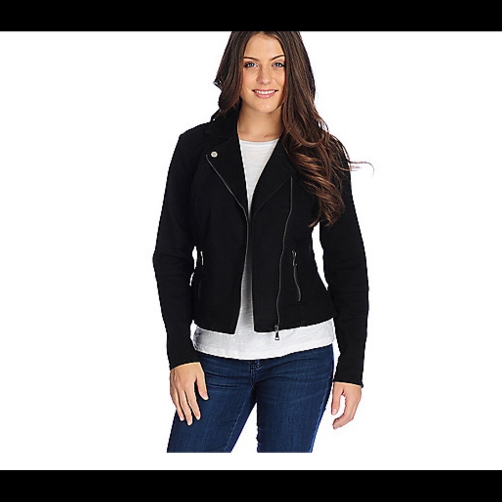 Kate And Mallory Denim Moto Jacket Long Sleeves Gem